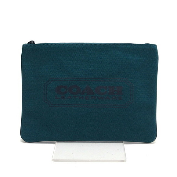 Coach | Bags | Coach Canvas Clutch Bag Pouch Dark Green | Poshmark